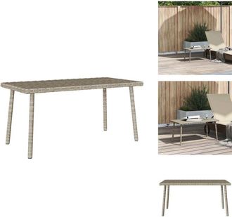 vidaXL Vidaxl - Table basse de jardin rectangulaire gris clair r&eacute;sine tress&eacute;e - Table Basse De Jardin - Tables Basses De Jardin - Table Basse Ext&eacute;rieure