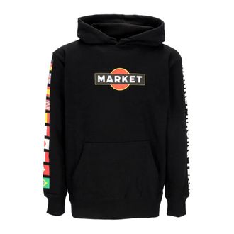 Market Schwarzer Hoodie mit Pl&uuml;sch-Interieur - - Sweatshirts & Hoodies - Herren - Schwarzk - XL