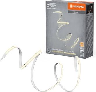 Ledvance FLEX COB dekorative COB-Streifen mit warmwei&szlig;em Licht und USB-Anschluss Typ C; 830 warmwei&szlig;; nicht dimmbar; gelb; Silikon; 1;5 m; Leuchtmittel nicht a