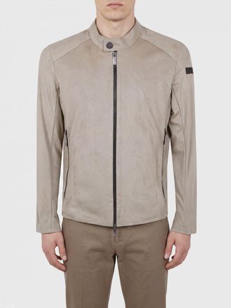 Roberto Ricci Design Blouson biker slim fit en su&eacute;dine avec col montant et poches zipp&eacute;es