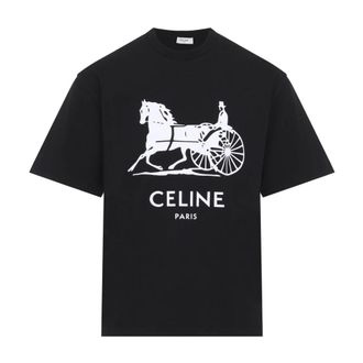 Celine T-Shirt aus Baumwoll-Jersey - - Tops - Herren - Schwarzk - XL