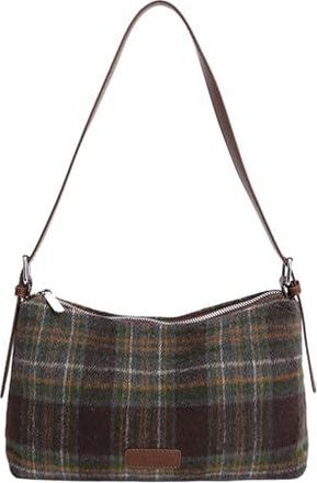 Generic Sac &agrave; bandouli&egrave;re tendance &agrave; carreaux dautomne pour femme en laine m&eacute;lang&eacute;e avec fermeture &eacute;clair, fourre-tout vintage pour un usage quotidien, sac &agrave; 