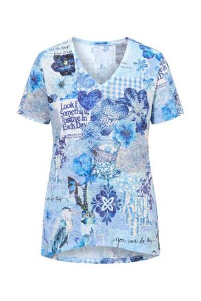Angel Of Style T-Shirt T-Shirt A-Linie Glitzersteinchen Allovermuster