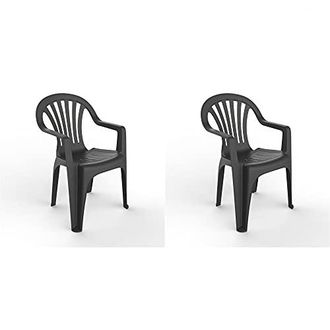 Resol Neues Pals-Set mit 2 St&uuml;hlen aus Kunststoff, mit Armlehnen, leicht und stapelbar, f&uuml;r Veranstaltungen und Meetings im Au&szlig;en- oder Innenbereich, f&uuml;r Ga