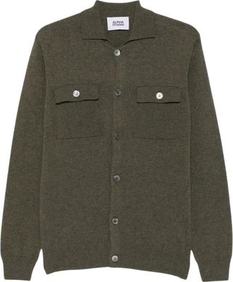 Alpha Studio Tricot - Homme - Pulls - Vert - Taille: XL