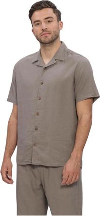 Anerkjendt Akleo Cot/Linen/Vis S/S Shirt - - Shirts - Herren - Beige - S