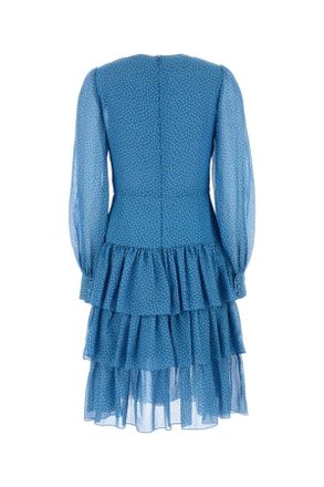 Valentino Garavani Womens Printed Silk Dress Ceruleanbetulla Exterior: Lining: Abiti