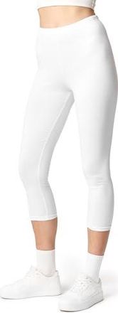 Ladeheid Legging 3/4 Tenue Sport Femme LA40-132 (Blanc, XXL)