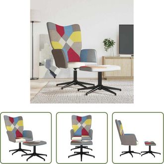 vidaXL Repose-pied - Chaise de relaxation avec repose-pied Patchwork Tissu