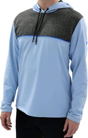 Island Green Island GREEN Herren 1/4-Rei&szlig;verschluss, mit w&auml;rmeverschwei&szlig;ten, gepolsterten Passen Pullover, Aqua/Charcoal Marl/Turquoise, Small