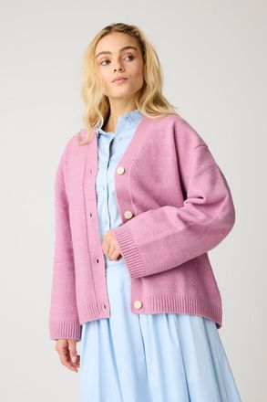 Knowledge Cotton Apparel Damen vegan Cardigan Souffl&eacute; Garn Orchid Haze