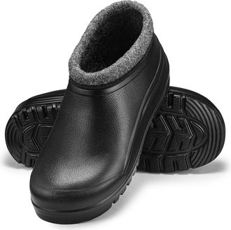 Estro & Luminara Gummistiefel Gefüttert Herren Clogs - Regenstiefel Herren Winter Warm Gefütterte Gummistiefel Männer K042 (40 EU, Schwarz)