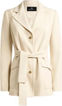Etro Femme, Vestes, Beige, Taille: 40 FR Veste saharienne avec ceinture