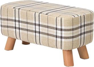 Generic Fußstütze aus Massivholz, gepolsterte Wickelbank mit abnehmbarem Bezug, perfekt für Schlafzimmer, Wohnzimmer und Flur, D, 57 x 29 x 29 cm