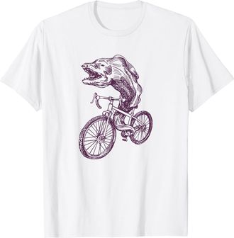 Seembo Moray Aal Radfahren Fahrrad Lustig Biker Fisch Biking Bike T-Shirt