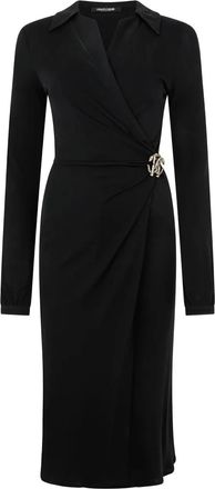 Roberto Cavalli robe &agrave; col v - Noir