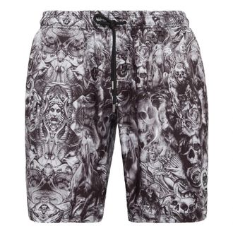 Philipp Plein Lange Badehose Tattoo - - Swimwear - Herren - Schwarzk - 4XL
