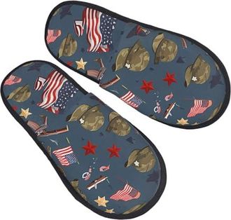 Generic Pantoufles En Coton Ballon Drapeau Américain Doux Slippers Portative Chaussons Maison Pour Outdoor Chambre Hiver M