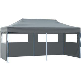 vidaXL Vidaxl - Tente de r&eacute;ception pliable avec parois 3 x 6 m Anthracite