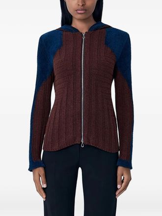 Kiko Kostadinov zip-up knitted hoodie - Braun