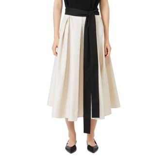 Max Mara Femme, Jupes, Beige, Taille: 38 FR Longue jupe ample avec d&eacute;tail de plis sur lensemble