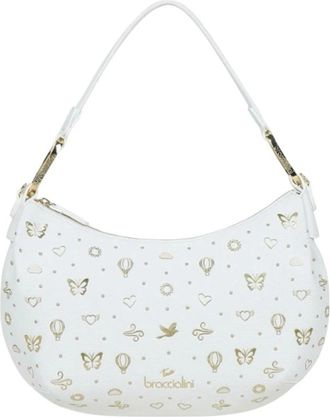 Braccialini Femme, Sacs, Blanc, Taille: ONE Size Beth Strass Shoulder Bag