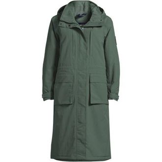 Lands End Wasserdichter Isolierter Stadion-Kapuzenmantel Squall, Damen, Gr&ouml;&szlig;e:48-50 regular, Gr&uuml;n, Nylon, by Lands End