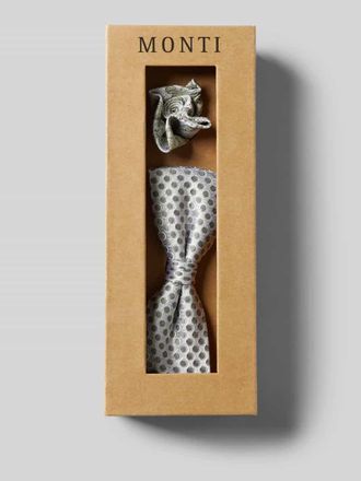 Monti Set aus Seidenfliege und Einstecktuch mit Strukturmuster