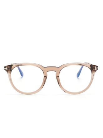 Tom Ford Eyewear lunettes de vue à monture pantos - Marron