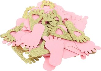 Lurrose 200 Stück Party Konfetti Fußabdrücke Gold Kreative Shower Tischdeko Streudeko für Mädchen Babygeburtstag Dekoration und Bastelverzierung