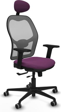 Piqueras y Crespo B&uuml;rostuhl mit 2D-Armen, h&ouml;henverstellbarer Lendenwirbelst&uuml;tze und festem Kopfteil, ausgestattet mit Syncro/Traslack und injiziertem Schaumstoff, Grau/