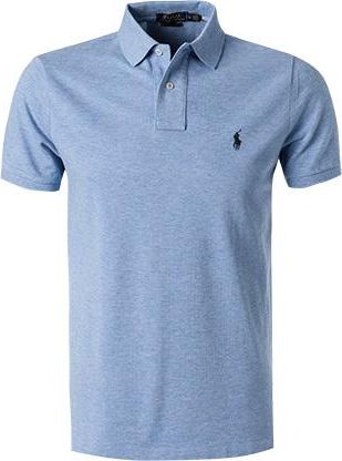 Polo Ralph Lauren Herren Polo-Shirt blau meliert Slim Fit