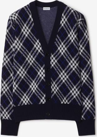 Burberry Cardigan en laine mélangée Check, Size: XXXL