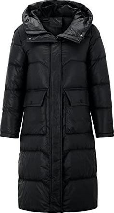 Generic Blouson Femme Hiver Blouson Hiver Femme Chaud Veste En Coton Épaissi De Longueur Moyenne à Capuche De Couleur Unie Pour Femmes En Automne Et Manteau E