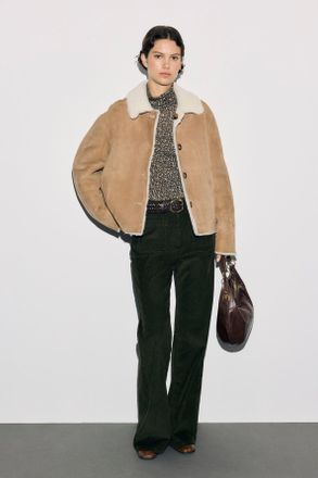 Gerard Darel Jean flare en velours &agrave; c&ocirc;tes - MAEL - Vert Kaki