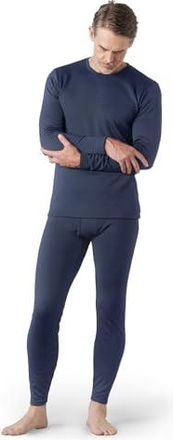 Lapasa Ensemble de sous-Vêtements Thermiques Homme Haut & Bas Maillot de Corps Manches Longues & Pantalon Chaud Automne/Hiver Bleu Chiné M
