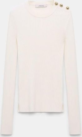 Dorothee Schumacher Pullover aus Wolle-Seide Mix mit goldenen Knöpfen