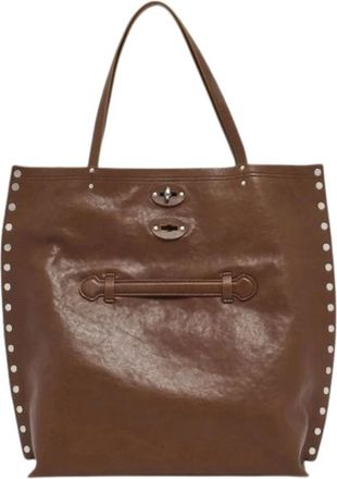 Zanellato Femme, Sacs, Brun, Taille: ONE Size Sac &agrave; main en cuir A Spasso