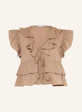 Mrs & Hugs Mrs & Hugs Bluse Mit Volants beige