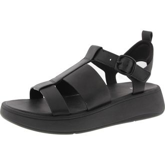 FitFlop Womens F-Mode Leather Flatform Fisherman Sandals, Schwarz, 6.5 UK Narrow