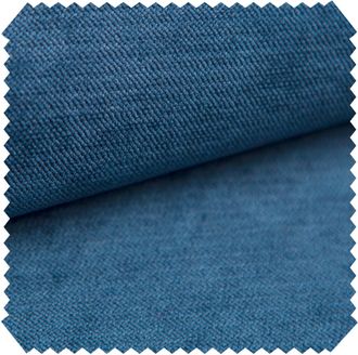 Novely ORMONT - Samtiger Chenille-Stoff - Robuster M&ouml;belstoff - Polsterstoff in 18 Farben - Pflegeleichte Meterware 1lfm | Farbe: 15 Azurblau