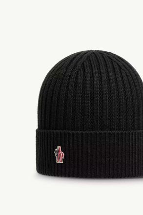 Moncler L20973B0000104761999 Ribbed Knit Beanie - Black