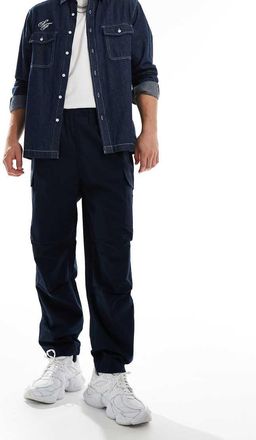 Timberland Marineblaue Ripstop-Cargohose mit regul&auml;rer Passform und Logo