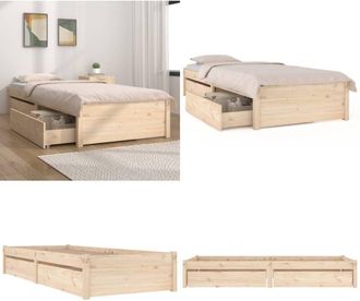 vidaXL Bett mit Schubladen 90x190 cm - Holzbett - Kiefernholzbett - Einzelbett - Bettgestell - Bettrahmen - Home & Living