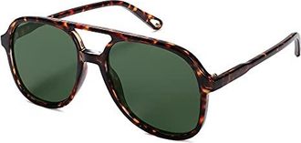 Sojos Lunettes de Soleil Homme Polaris&eacute;es Femme Carr&eacute;es R&eacute;tro Vintage &agrave; Double Pont Rectangulaire Unisexe Lunettes de Soleil Protection UV400 SJ2174, Tortue