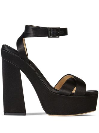 Jimmy Choo London sandales Gaia en satin 140 mm - Noir