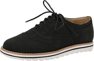 Generic Chaussures &agrave; lacets d&eacute;contract&eacute;es &agrave; bout rond pour femme - &Eacute;l&eacute;gantes - Couleur unie - Respirantes - L&eacute;g&egrave;res et confortables - Pour la marche, le burea