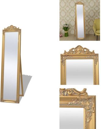 vidaXL Vidaxl - Standspiegel im Barock-Stil 160x40 cm Golden - Barockstil Spiegel - Wandspiegel - Dekorative Spiegel - Goldene Spiegel - Wohnzimmer Spiegel