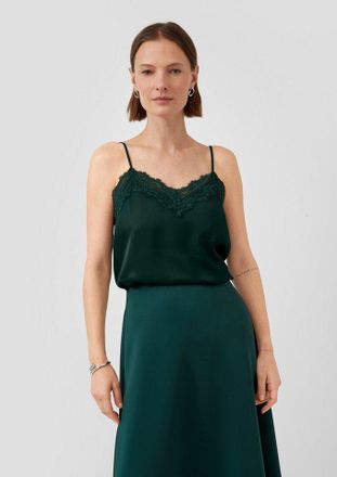 s.Oliver Blusentop Bluse Satin-Top mit l&auml;ngenverstellbaren Spaghettitr&auml;gern