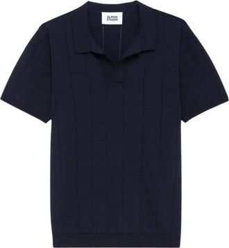 Alpha Studio Homme, Tops, Bleu, Taille: 2XL Polo tennis en coton